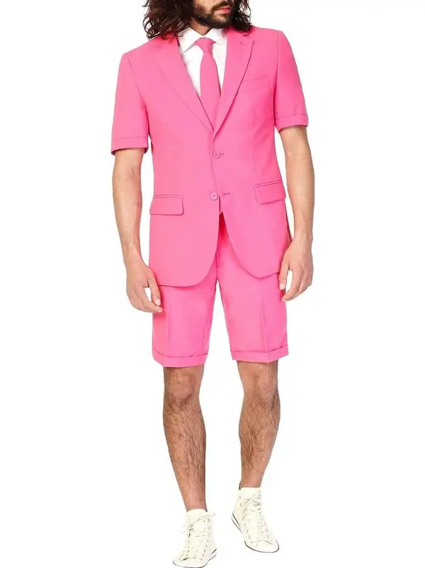 Opposuits Mr. Summer' Trim Fit Two-piece Short Suit With Tie - Pink