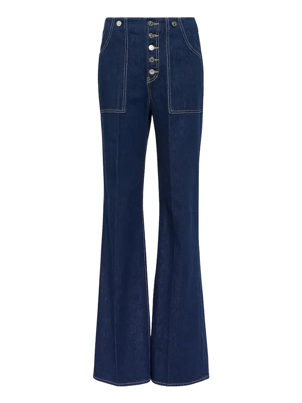 Veronica Beard Crosbie High-rise Wide-leg Jeans - Blue