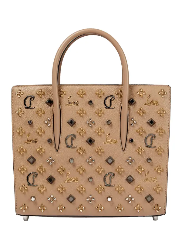 CHRISTIAN LOUBOUTIN Paloma Medium Leather Tote Bag - Beige