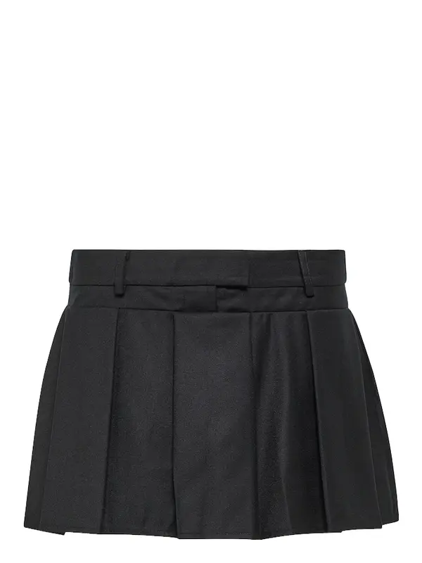 AYA MUSE Myca Pleated Wool Miniskirt - Black