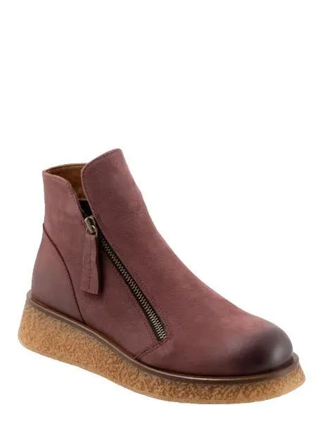 BUENO Phoenix Zip Bootie - Dark Wine Nubuck