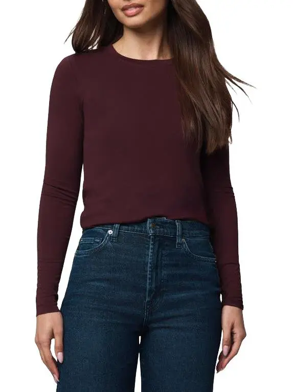 Splendid Long Sleeve Crewneck T-shirt - Dark Plum