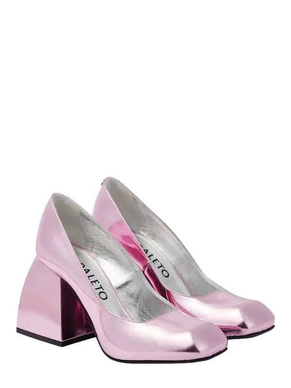 NODALETO Bulla Air 90 Metallic Leather Pumps - Pink