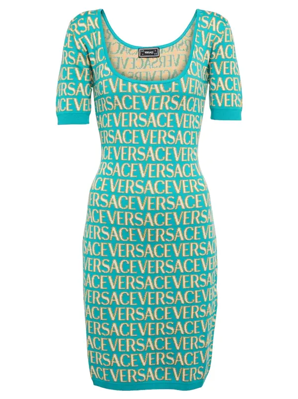 Versace Allover Intarsia Minidress - Multicoloured