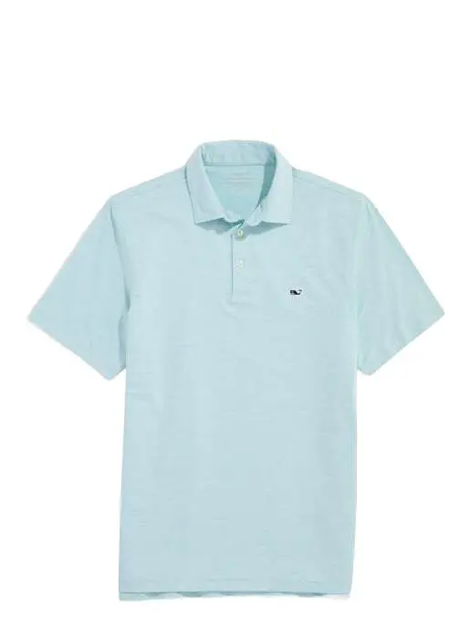 Vineyard Vines St. Jean Stripe Sankaty Performance Polo - Aqua Haze/white