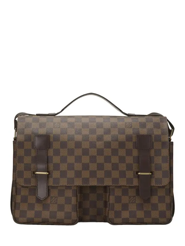 LOUIS VUITTON Damier Ebene Broadway Messenger Bag - Brown