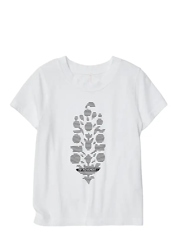 Free People Game Time Logo Tee - Bright White Combo