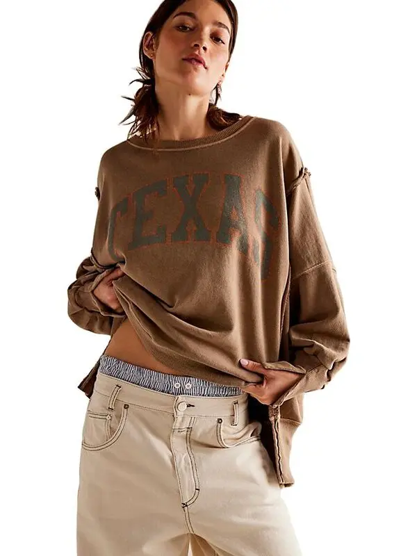 Free People We The Free Graphic Camden Pullover - Texas