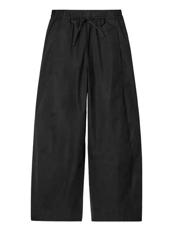 Cos Elasticated Barrel-leg Trousers - Black