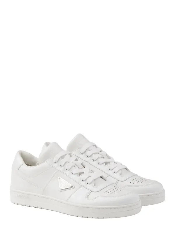 Prada Downtown Leather Sneakers - White