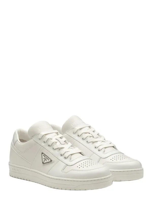 Prada Downtown Leather Sneakers - White