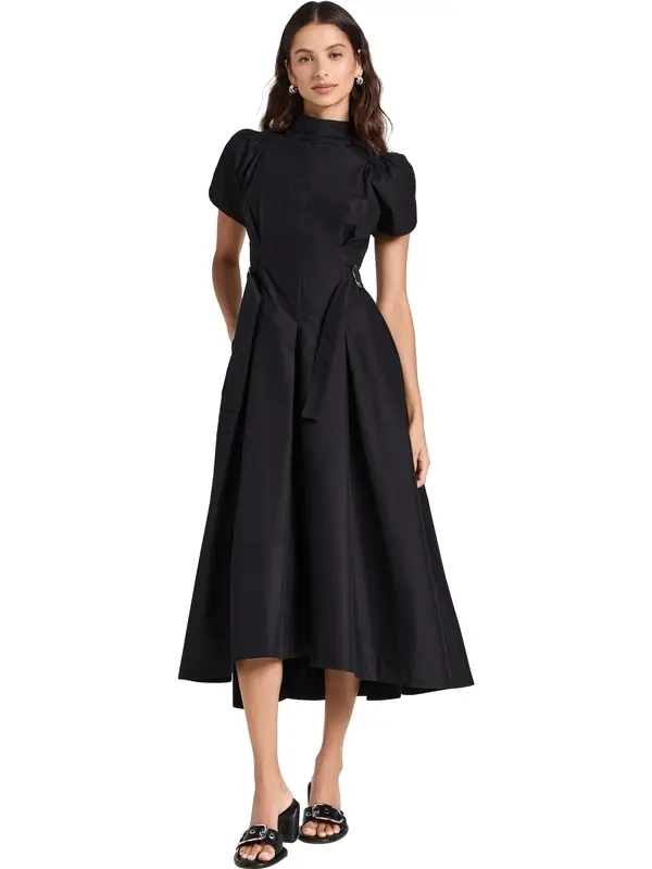 3.1 Phillip Lim Puff Sleeve Flare Dress - Black