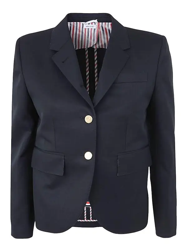 Thom Browne High Armhole Wool Gabardine Sportcoat - Blue