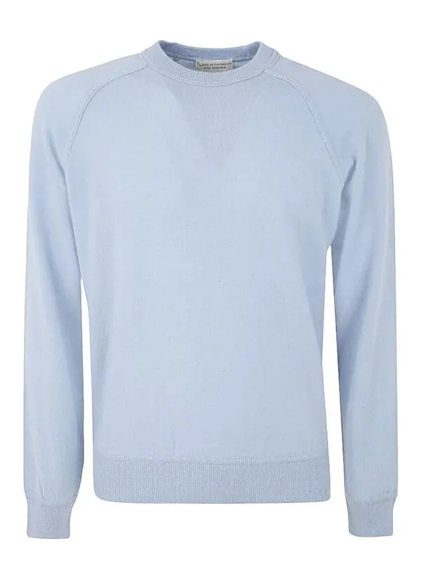 FILIPPO DE LAURENTIIS Raglan Sleeve Round Neck Pullover - Blue