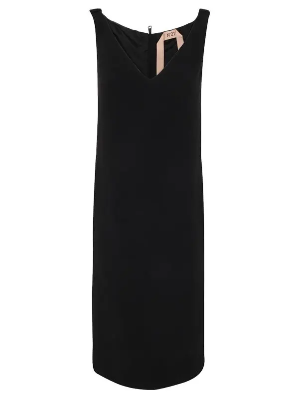 N°21 V-neck Pencil Midi Dress - Black