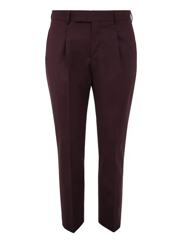 PT TORINO One Pleat Trousers With In Seam Pockets - Red