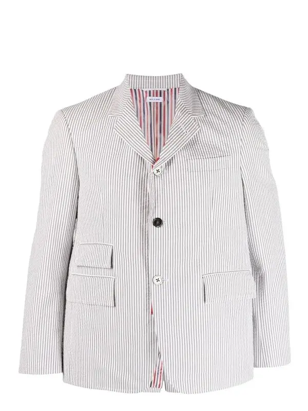 Thom Browne Seersucker Blazer - Grey