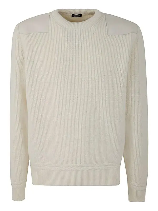 Zegna Wool And Cashmere Crew Neck - White
