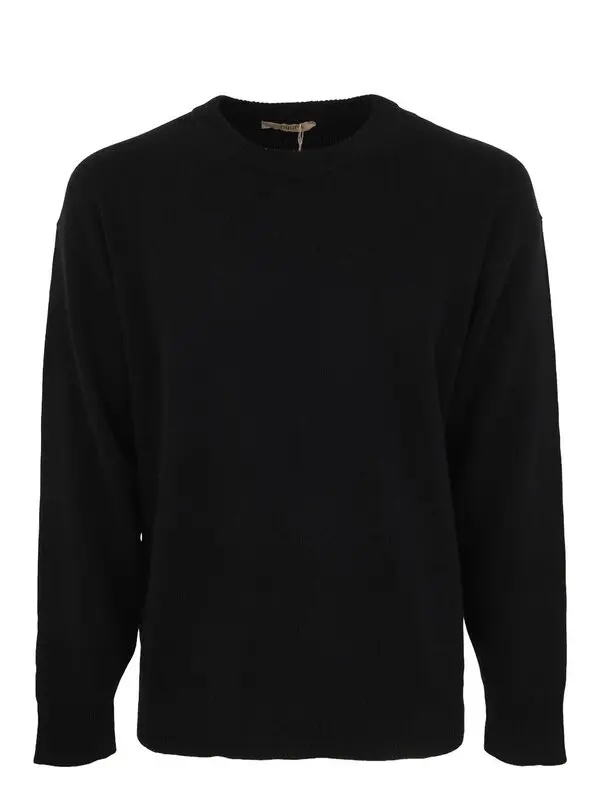 ROBERTO COLLINA Comfort Fit Crew Neck Sweater - Black