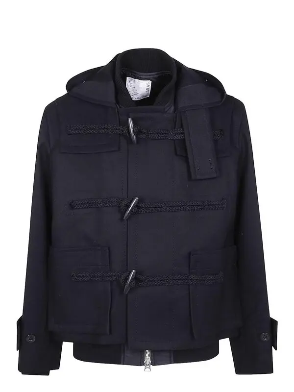 Sacai Wool Melton Blouson - Black