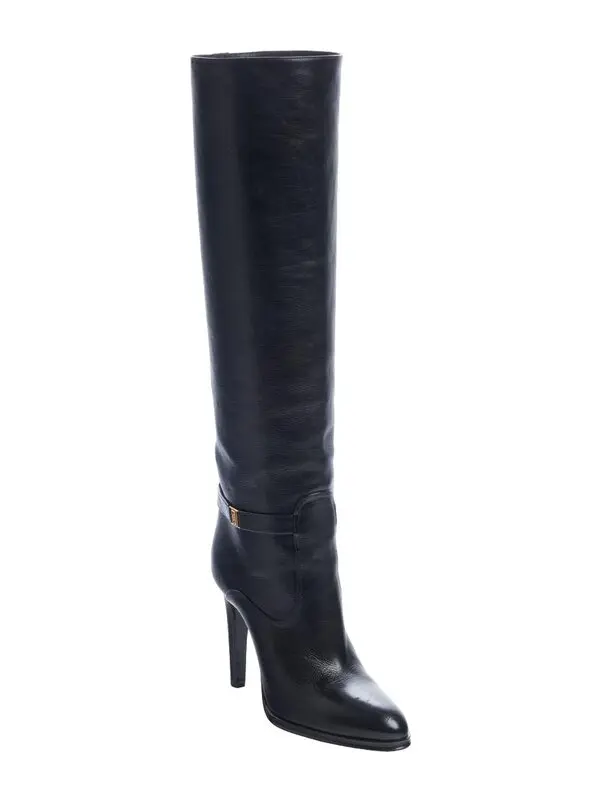 Saint Laurent Diane Knee High Boot - Black