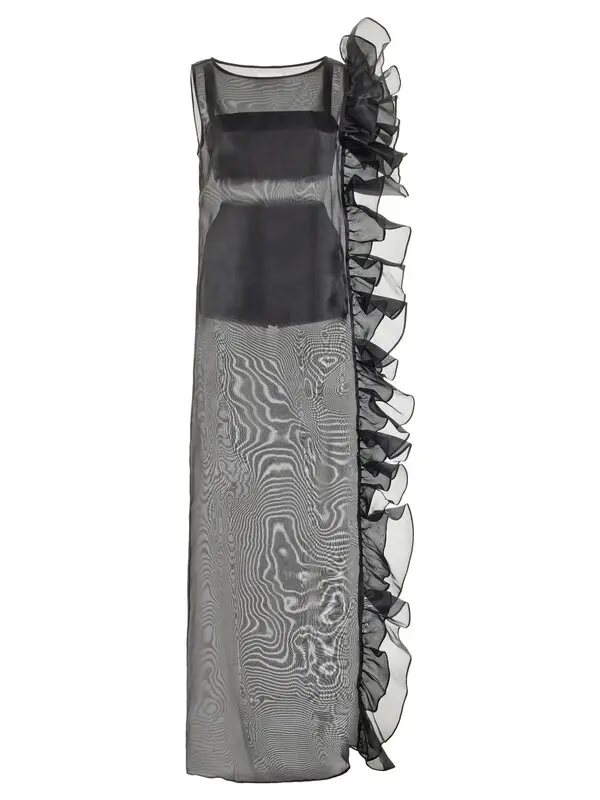 MARLIES GRACE Bea Ruffled Maxi Dress - Black
