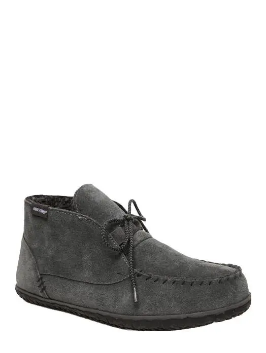 Minnetonka Torrey Berber Slipper Boot - Charcoal