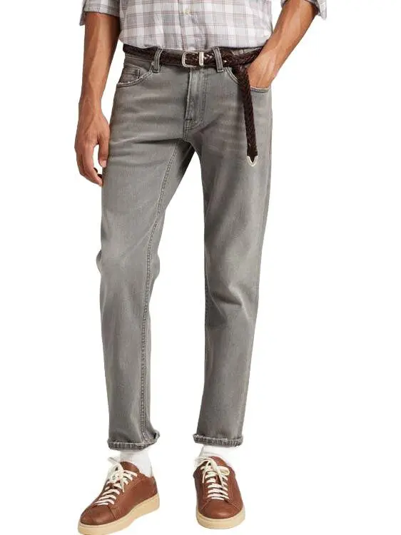 Eleventy Five-pocket Stretch Denim Pants - Medium Grey