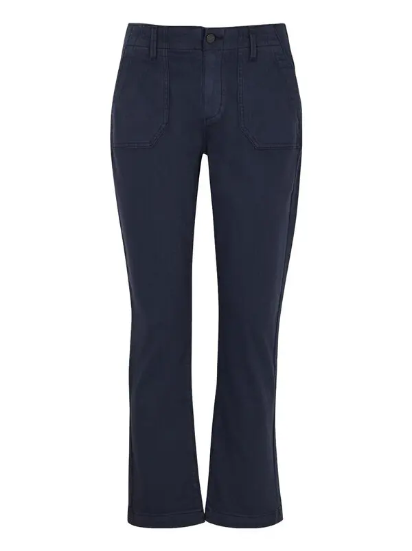 Paige Mayslie Cropped Straight-leg Jeans - Navy