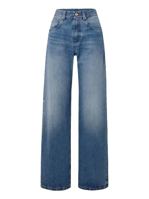 Brunello Cucinelli High-rise Wide-leg Jeans - Blue