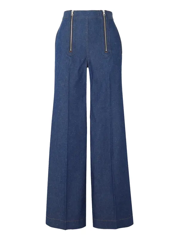 Victoria Beckham High-rise Wide-leg Jeans - Dark Denim