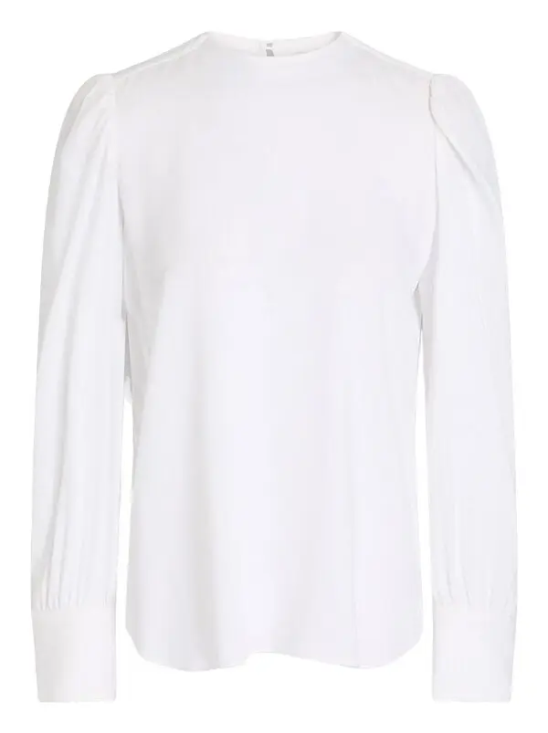 Another Tomorrow Stretch-crepe Blouse - Ivory