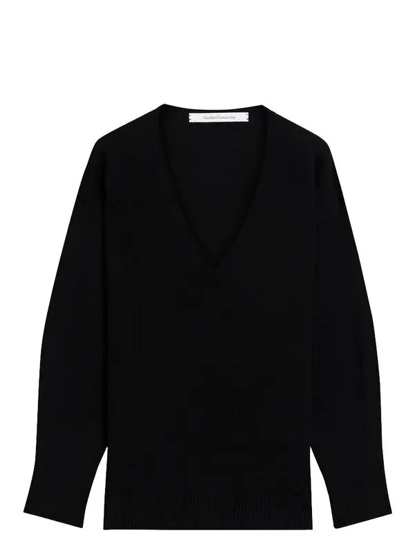 Another Tomorrow Cashmere And Wool-blend Sweater - Black