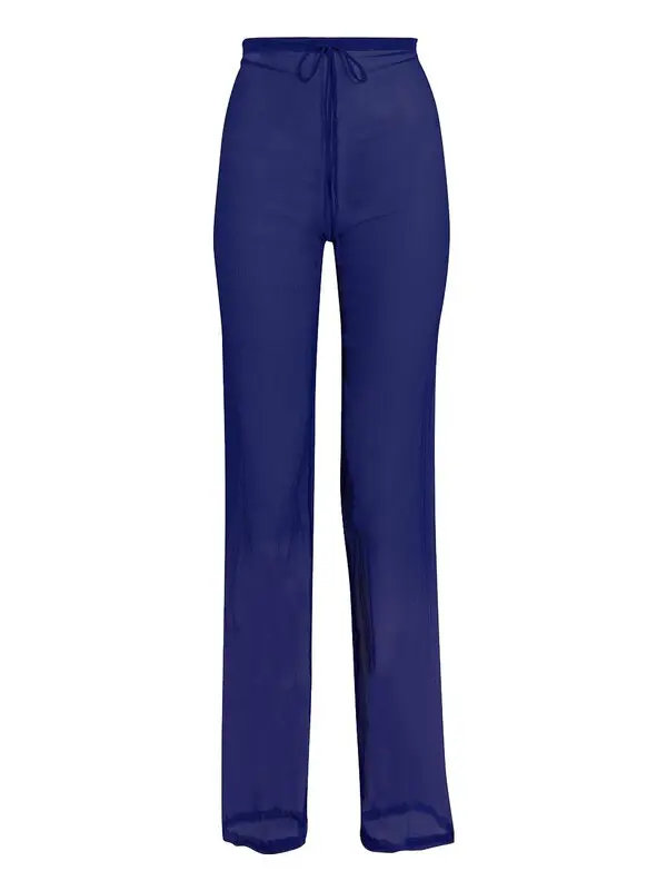 Dries Van Noten Silk-crepon Straight-leg Pants - Cobalt Blue