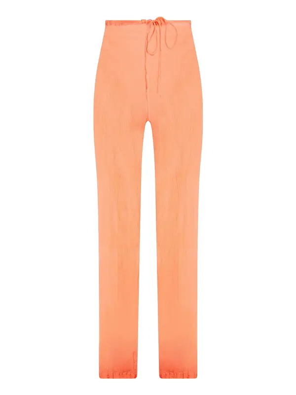 Dries Van Noten Silk-crepon Straight-leg Pants - Papaya