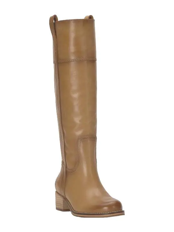 Lucky Brand Hibiscus Knee High Leather Boots - Butter Cream