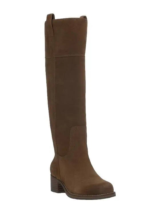 Lucky Brand Hibiscus Knee High Leather Boots - Desert Palm Oil Suede
