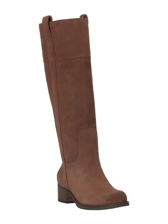Lucky Brand Hibiscus Knee High Leather Boots - Hazelnut03
