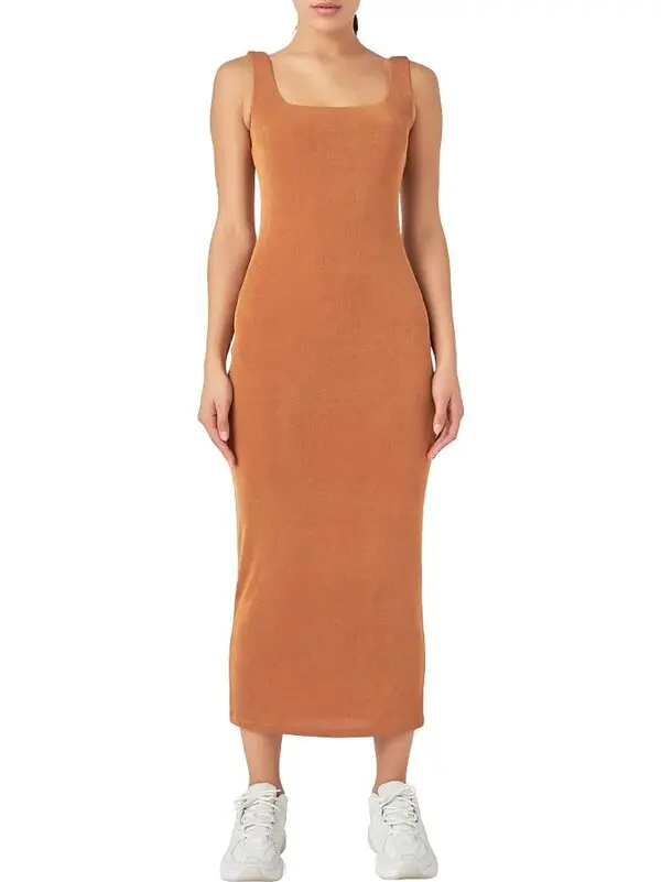 GREY LAB Sleeveless Woven Dress - Camel