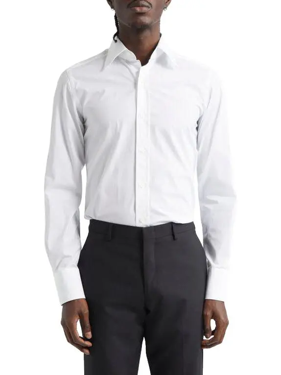 TOM FORD Slim Fit Cotton Poplin Button-up Shirt - Aw001 Optical White