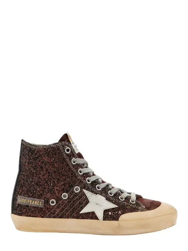 GOLDEN GOOSE Francy Penstar Glittered Sneakers - Brown