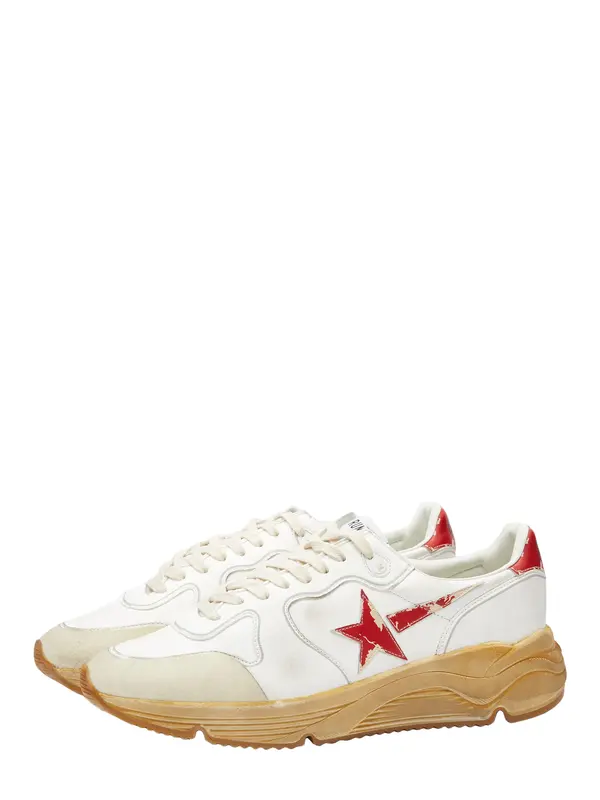 Golden Goose Running Sole Sneakers - White/red/blue