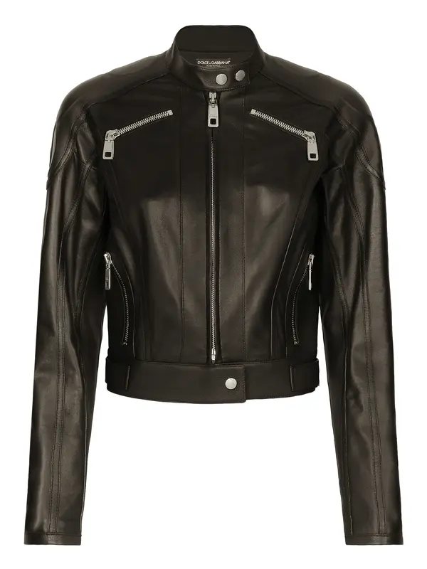 Dolce & Gabbana Nappa Leather Biker Jacket - Black