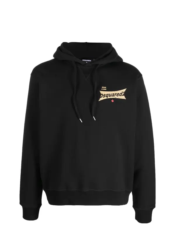 Dsquared2 Logo-print Cotton Hoodie - Black