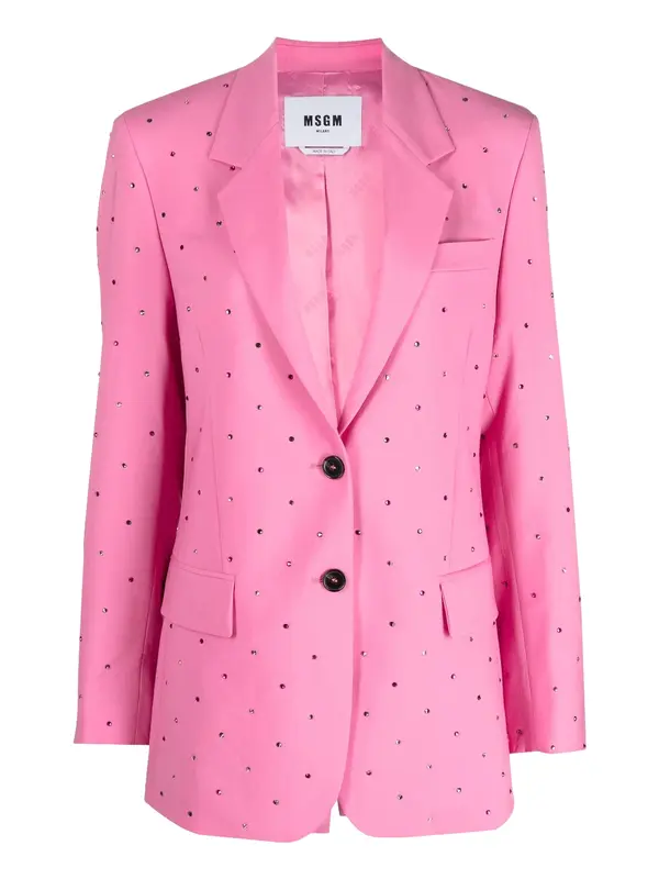 MSGM Crystal-embellished Single-breasted Blazer - Pink