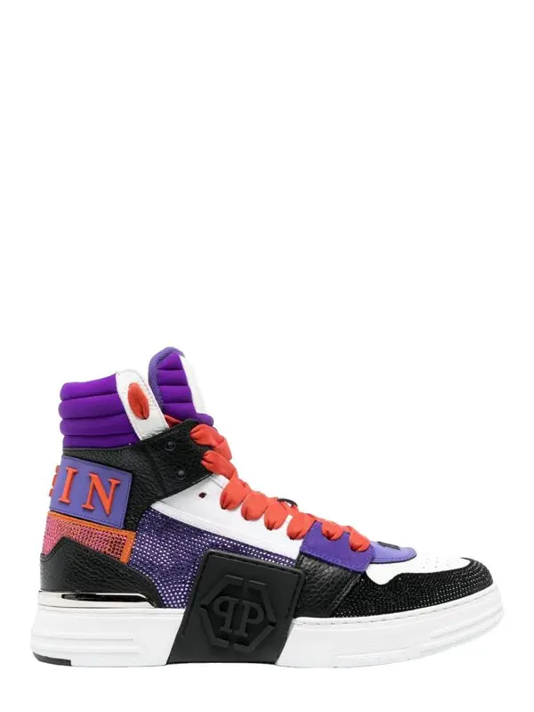 Philipp Plein Phantom Skull & Bones Hi-top Sneakers - White