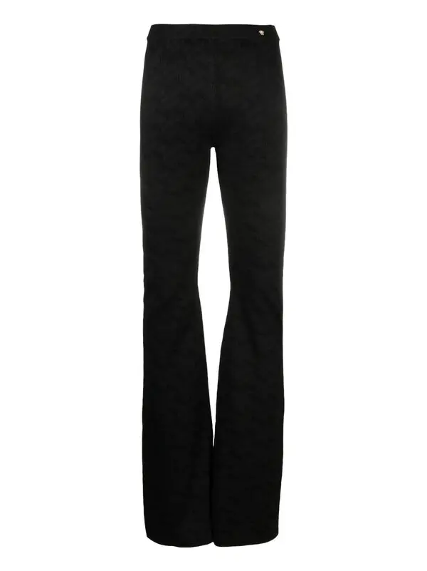 Versace Greca Knit Flared Trousers - Black