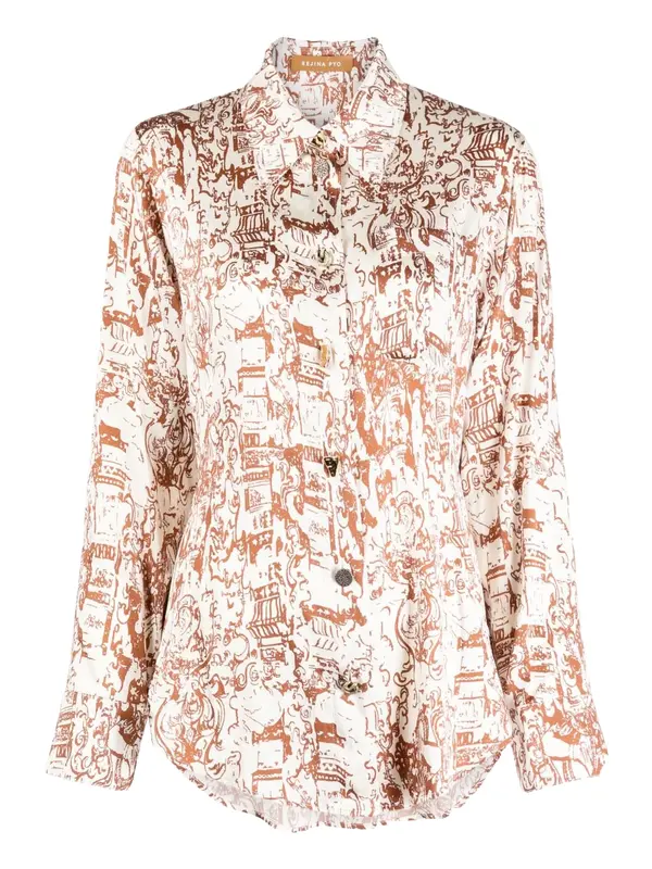 REJINA PYO Kora Printed Blouse - Neutrals
