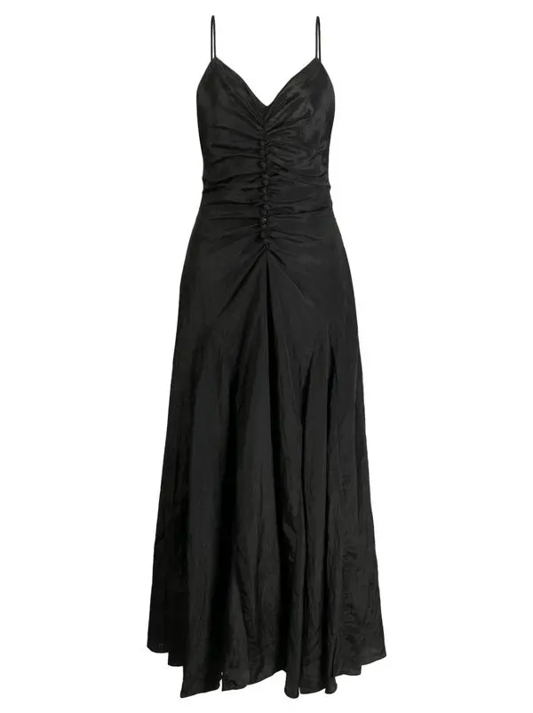 REJINA PYO Gathered Detail Sleeveless Midi Dress - Black