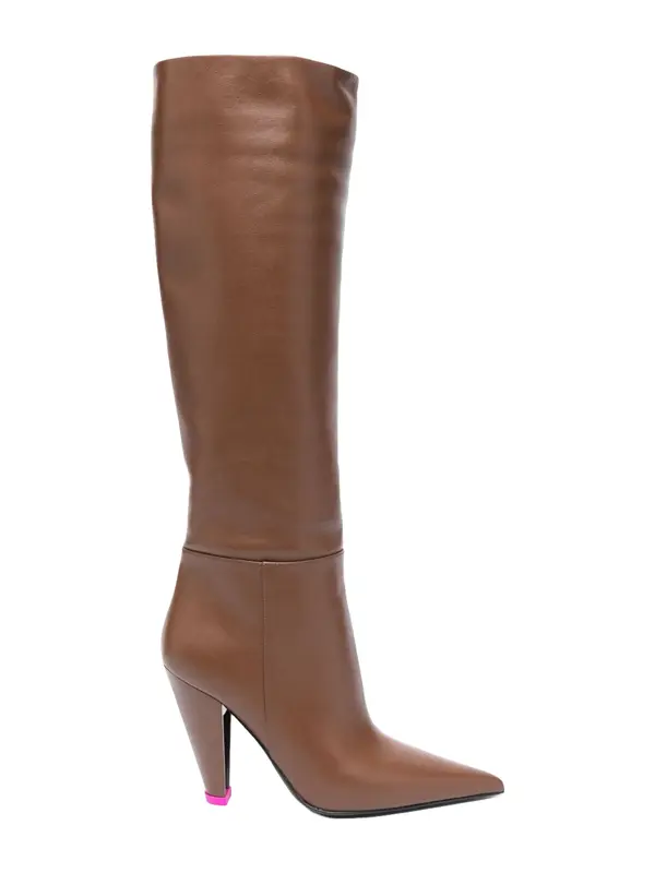 3JUIN 105mm Leather Knee-length Boots - Brown